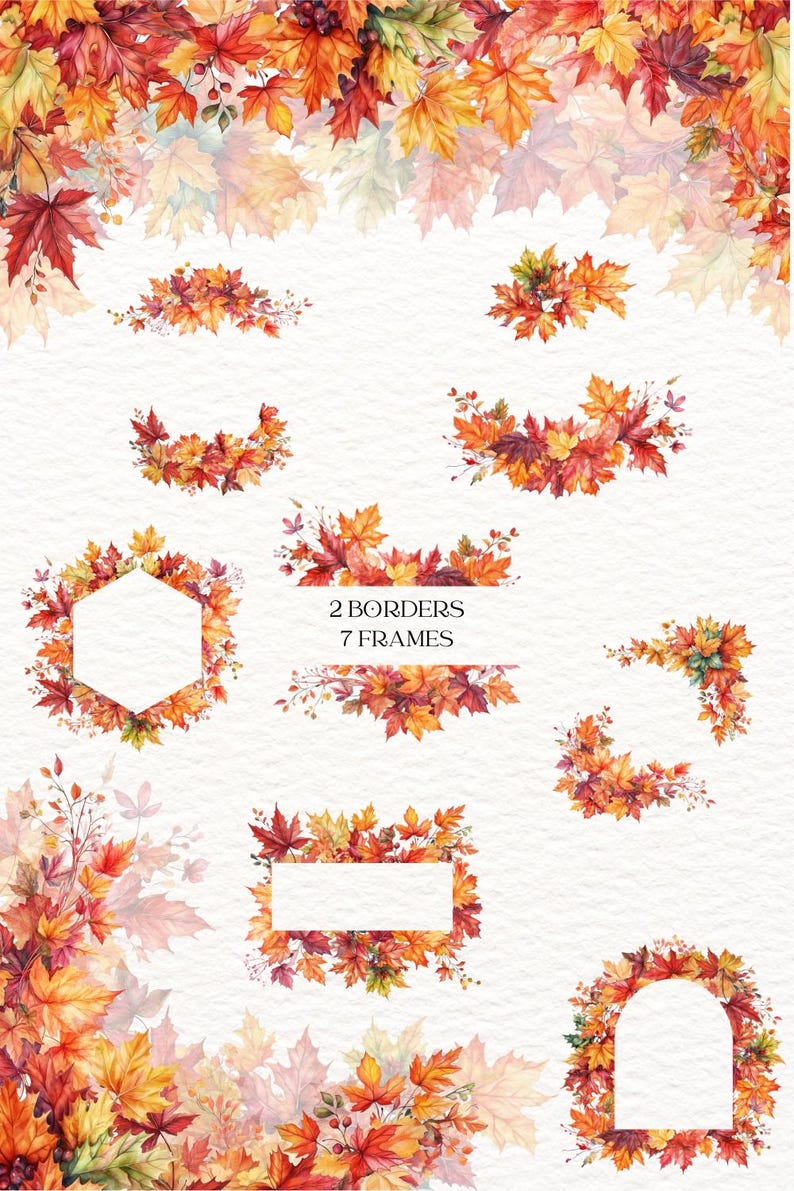 Watercolor Maple Leaf Clipart Fall Leaf Dry Leaves Autumn Leaves ...