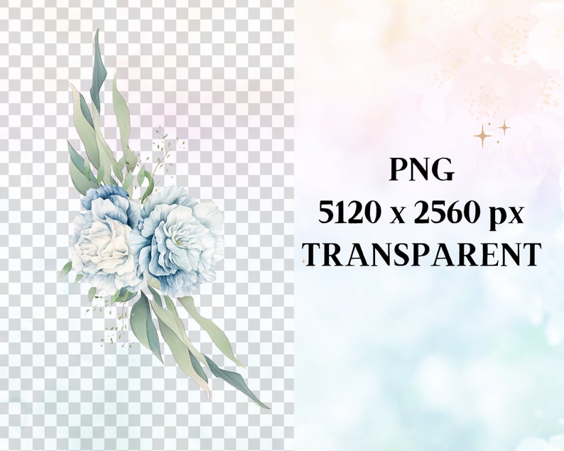 Watercolor Blue Carnation Clipart Carnation Floral Clipart - Etsy