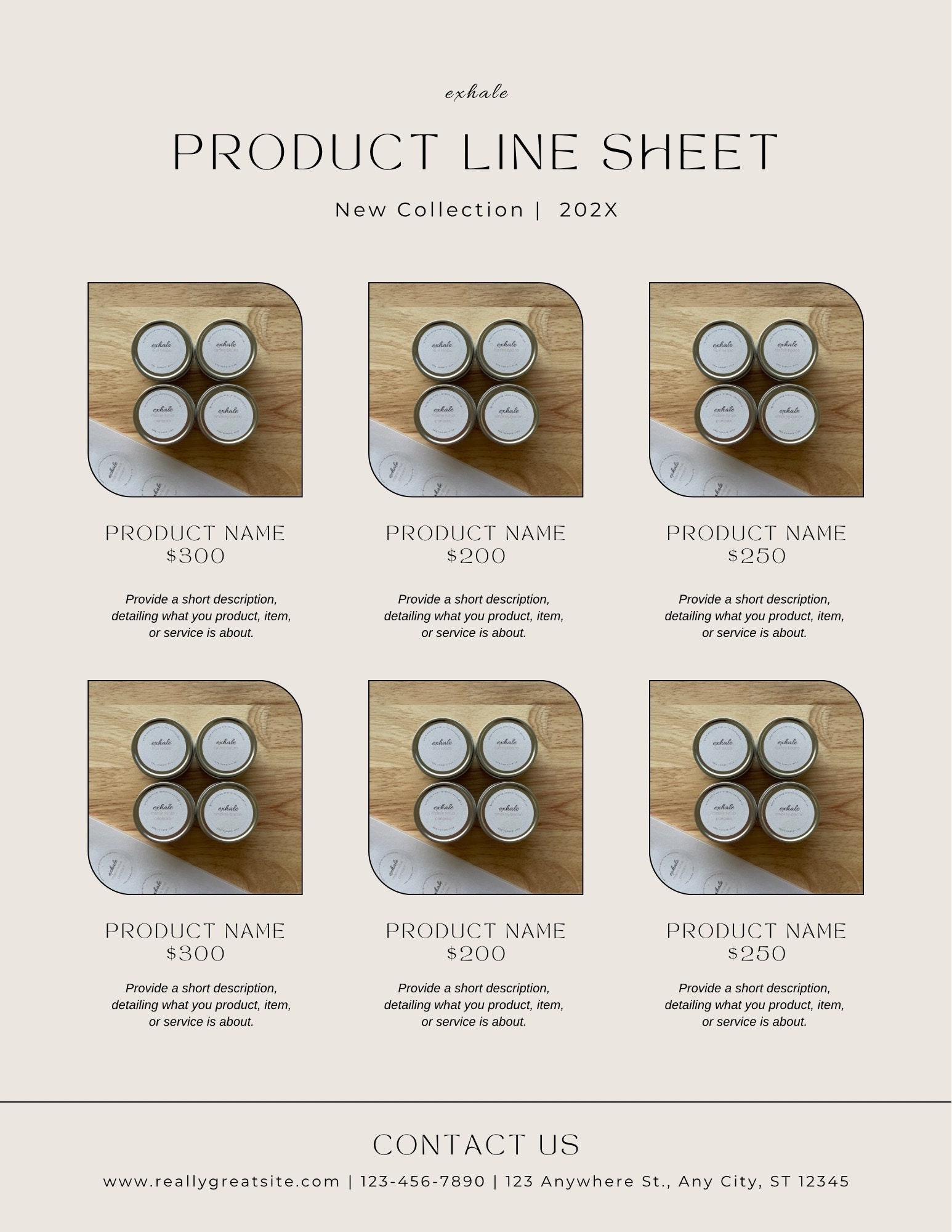 Canva Product Line Sheet Catalogue Template Customisable - Etsy