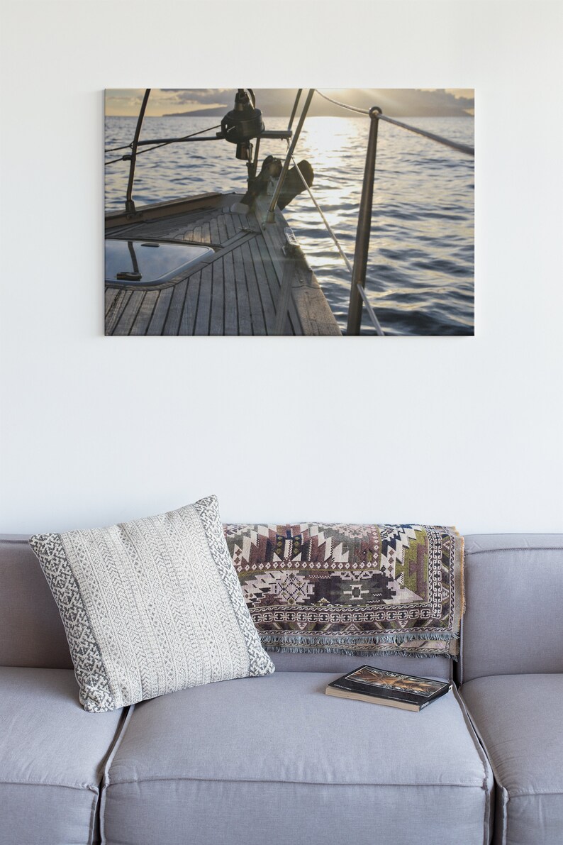 Yacht Boat Bow Sunrise - Sailing Canvas Art - Etsy