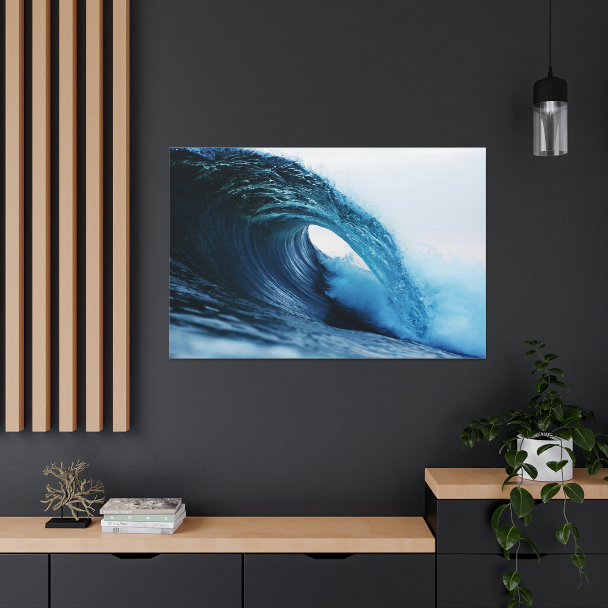 Ocean Waves Nature Surfing Vacation Beach Ready to Hang Canvas Wall Art ...