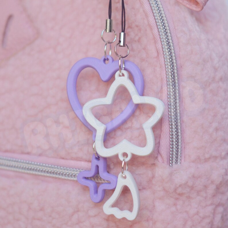 Kawaii Dangling Keychain | Aesthetic String Loop Pastel Charm | Gift ...