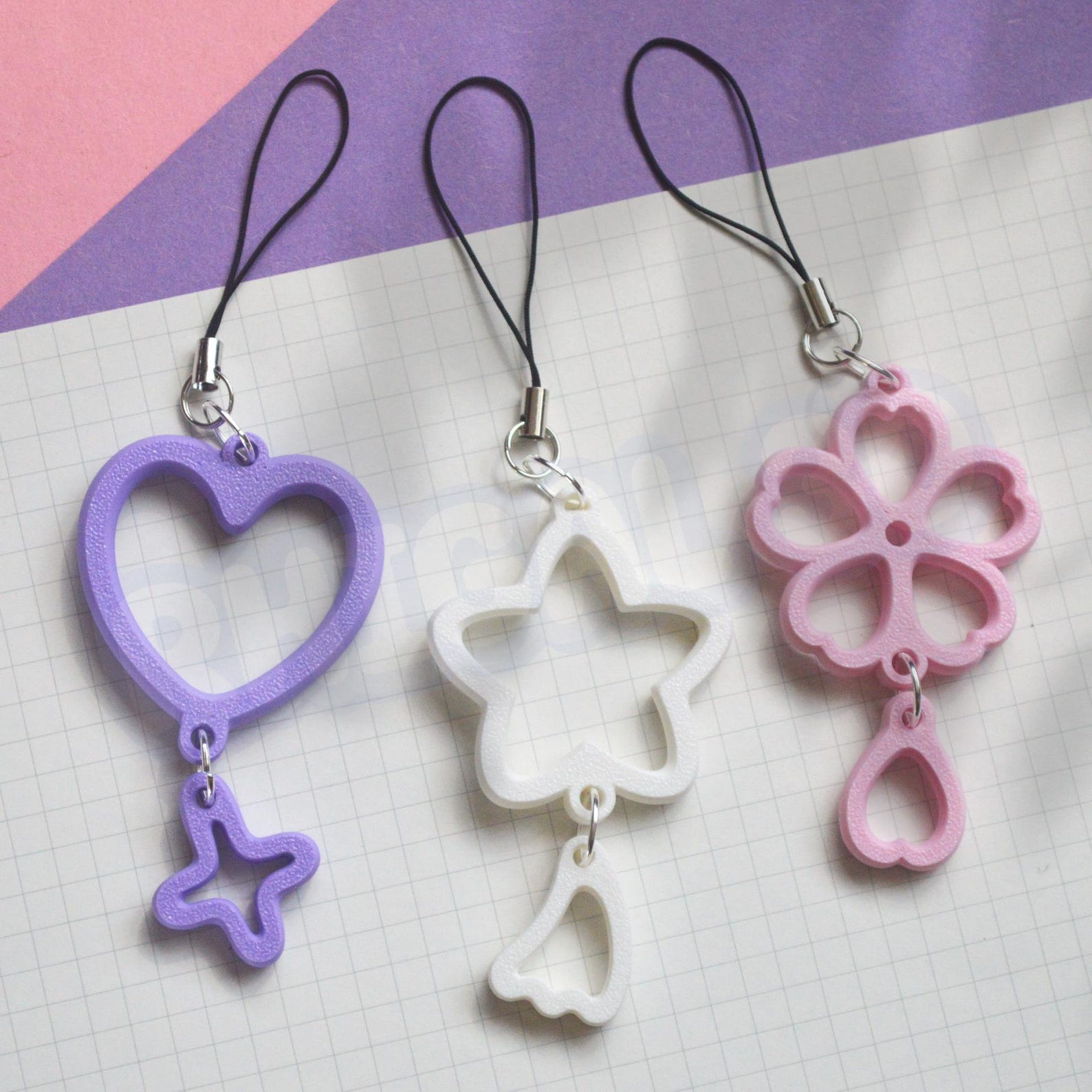 Kawaii Dangling Keychain | Aesthetic String Loop Pastel Charm | Gift ...