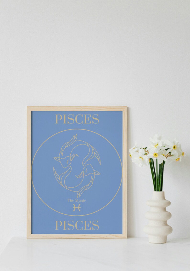 Pisces Print, Zodiac Sign, Zodiac Poster, Digital Download Print ...