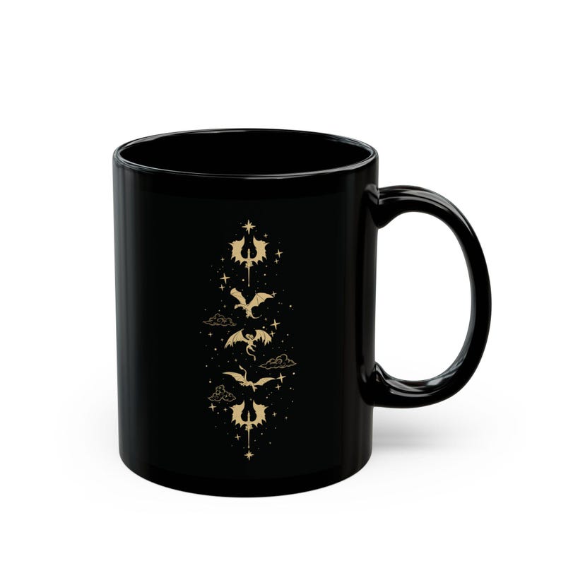 Dragon Mug Inspired by Fourth Wing Black Mug Book Lovers Coffee Mug ...
