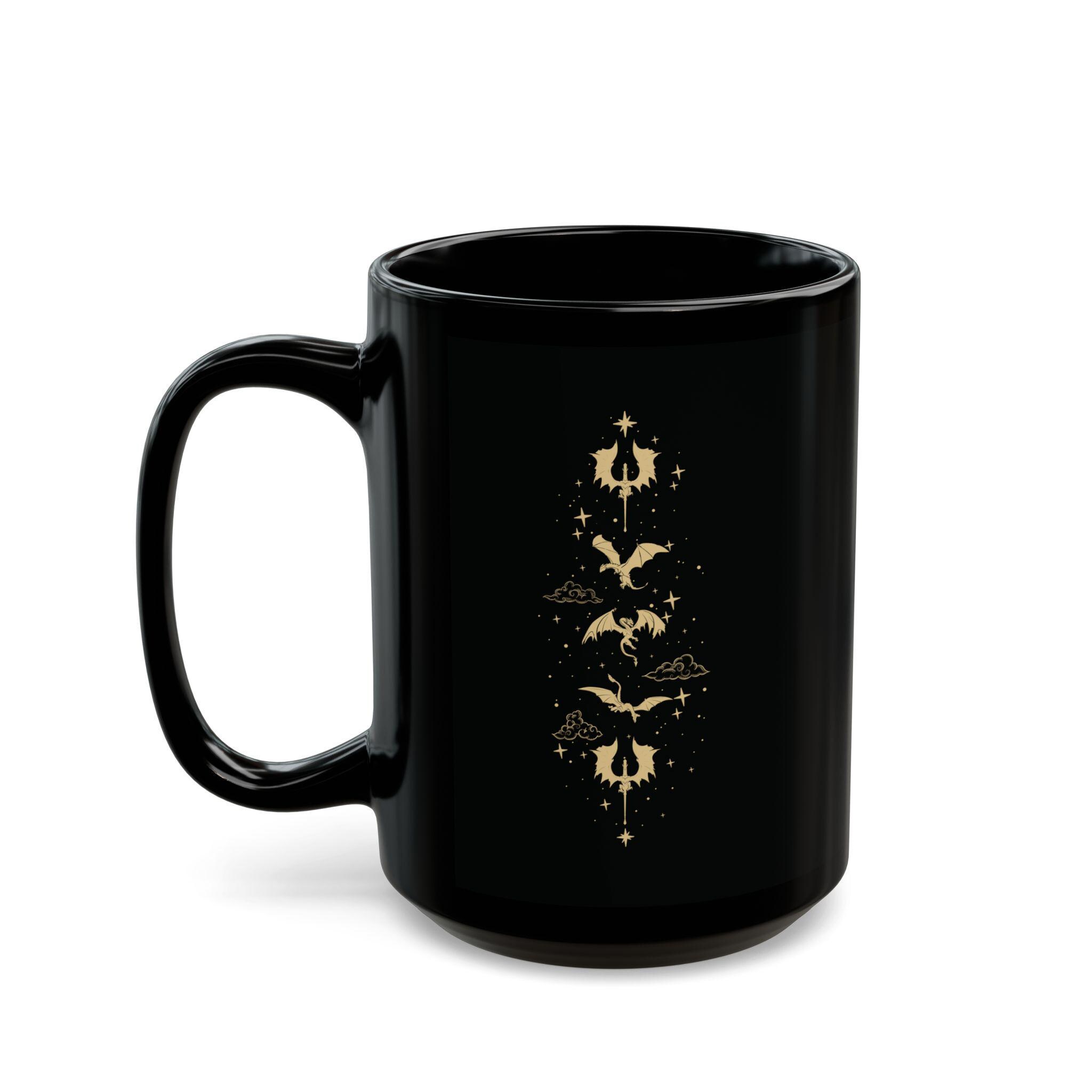 Dragon Mug Inspired by Fourth Wing Black Mug Book Lovers Coffee Mug ...
