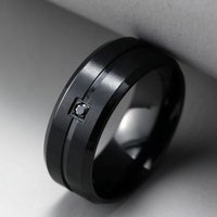 Unique Black Diamond Men Ring, Signet Rings, Diamond Man Ring, Black ...