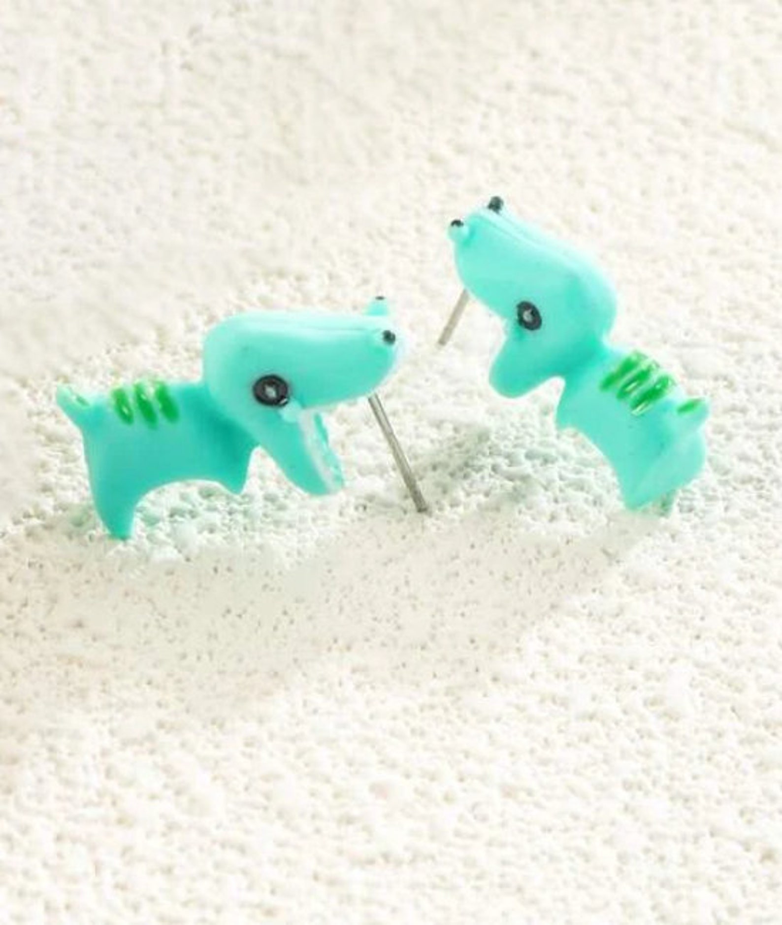 Dino Biting Earlobe Earrings - Etsy