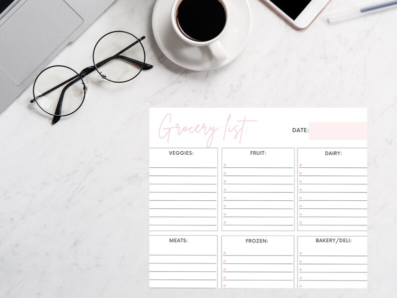 Grocery List Category Grocery List Printable Shopping List Grocery List ...