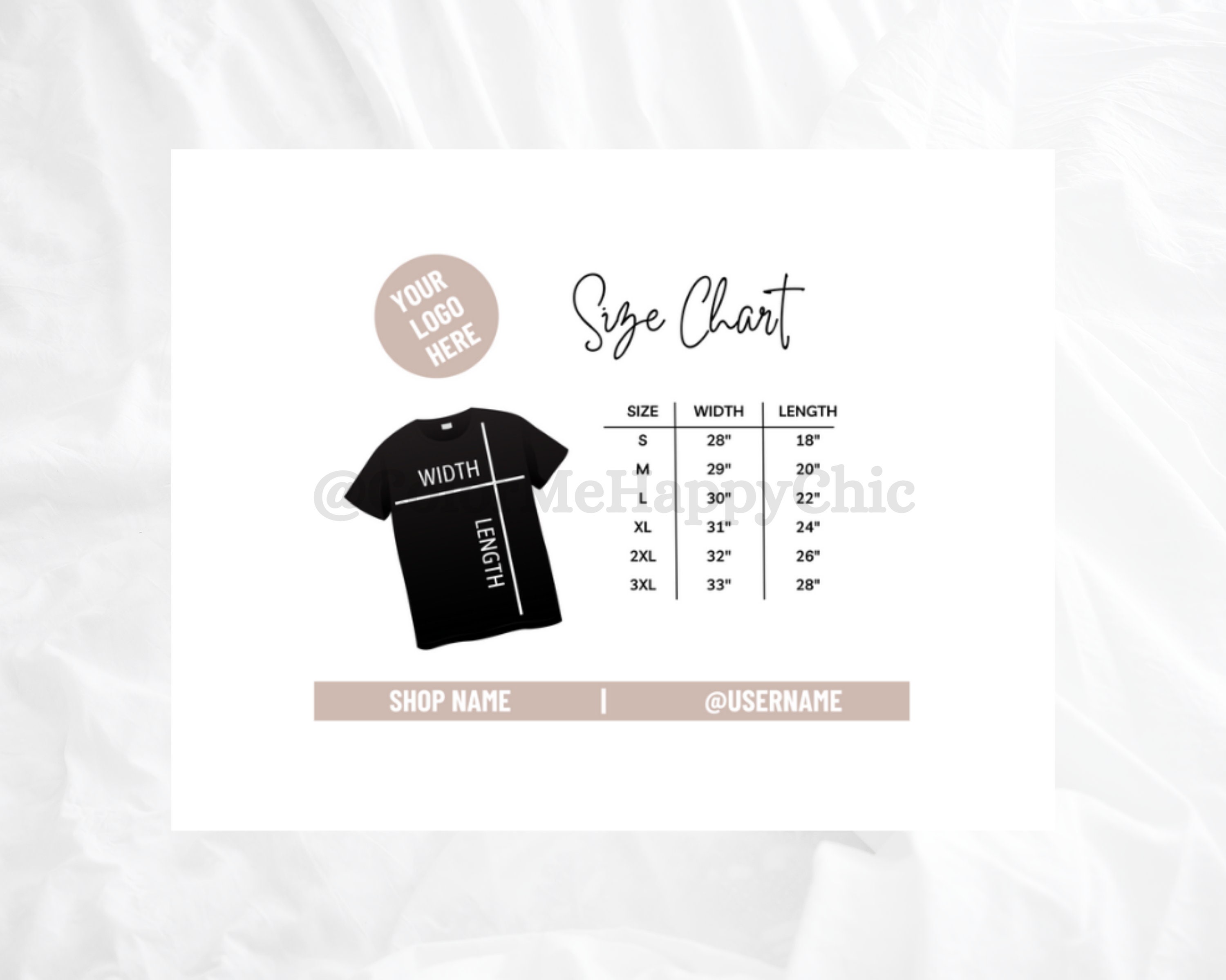 Editable Bella Canvas 3001 Size Chart Size Chart Canva Template ...