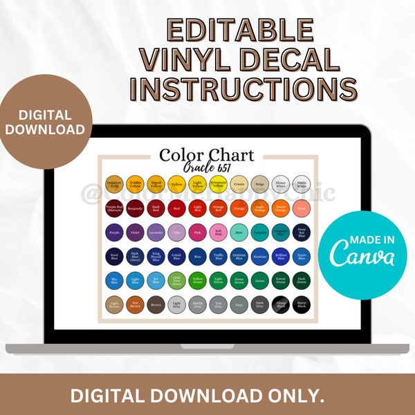Canva Color Chart Template - Etsy
