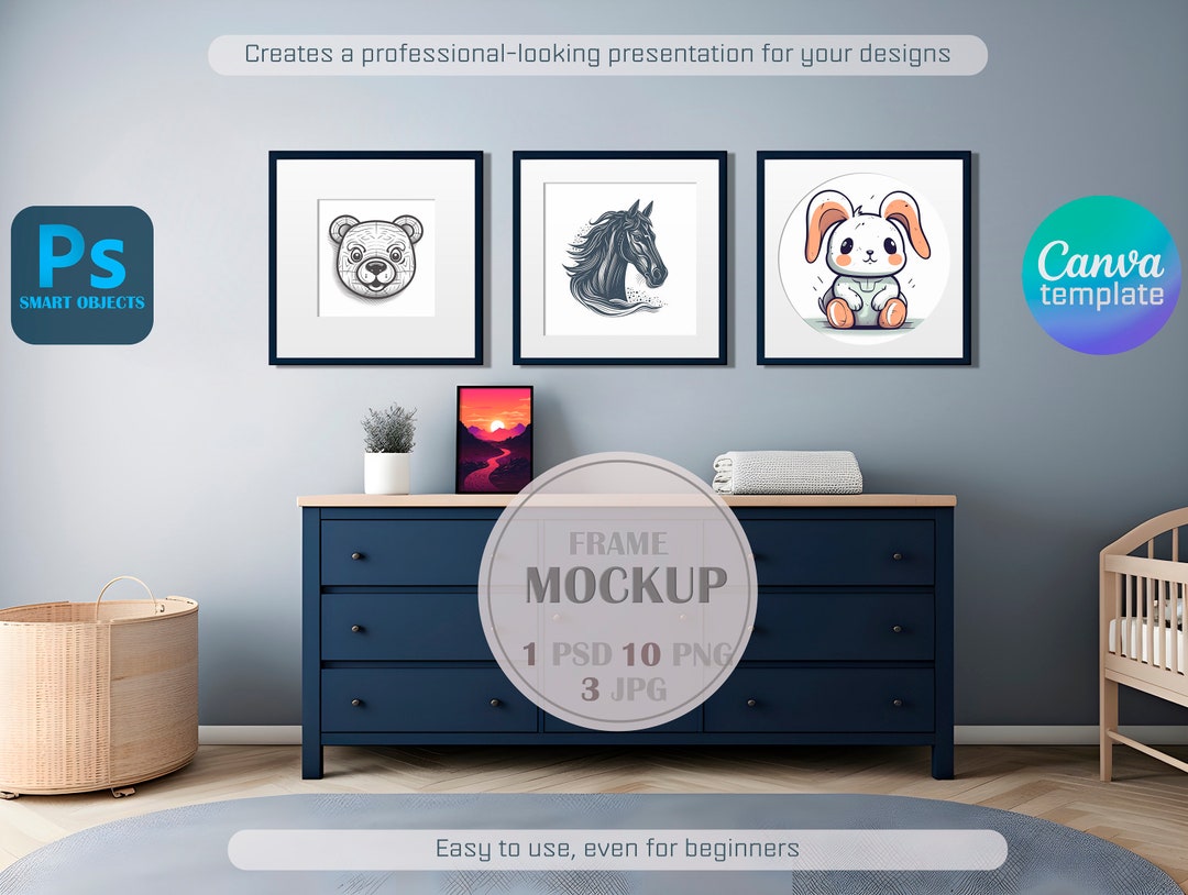 Canva Square Mockup Frames Editable Nursery Mockup Frames ...