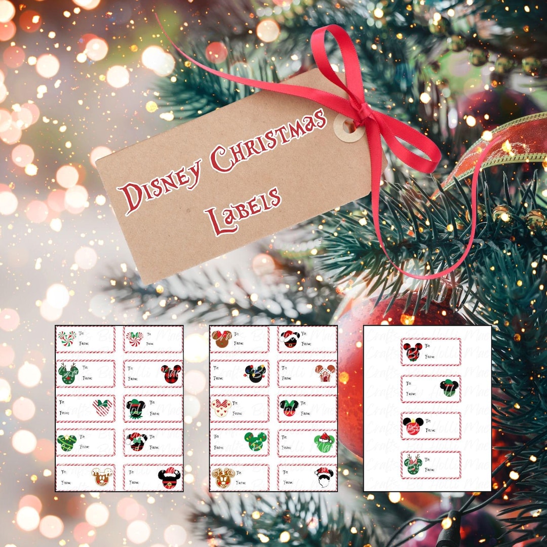Disney Christmas Labels, DIY, Digital Download, Printable - Etsy