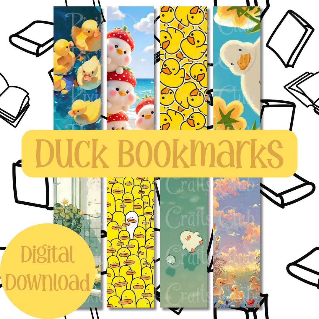 Duck Bookmarks, Instant Download, Digital Download, Bookish, Bookworm ...