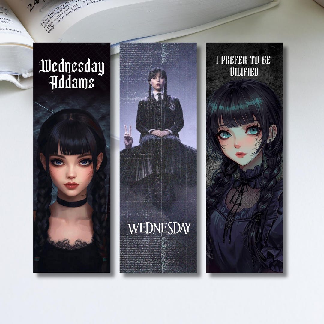 Wednesday Addams Bookmarks: Jenna Ortega, Gothic, Bookish - Etsy
