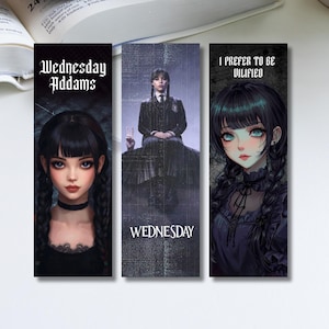 Wednesday Addams Bookmarks: Jenna Ortega, Gothic, Bookish - Etsy
