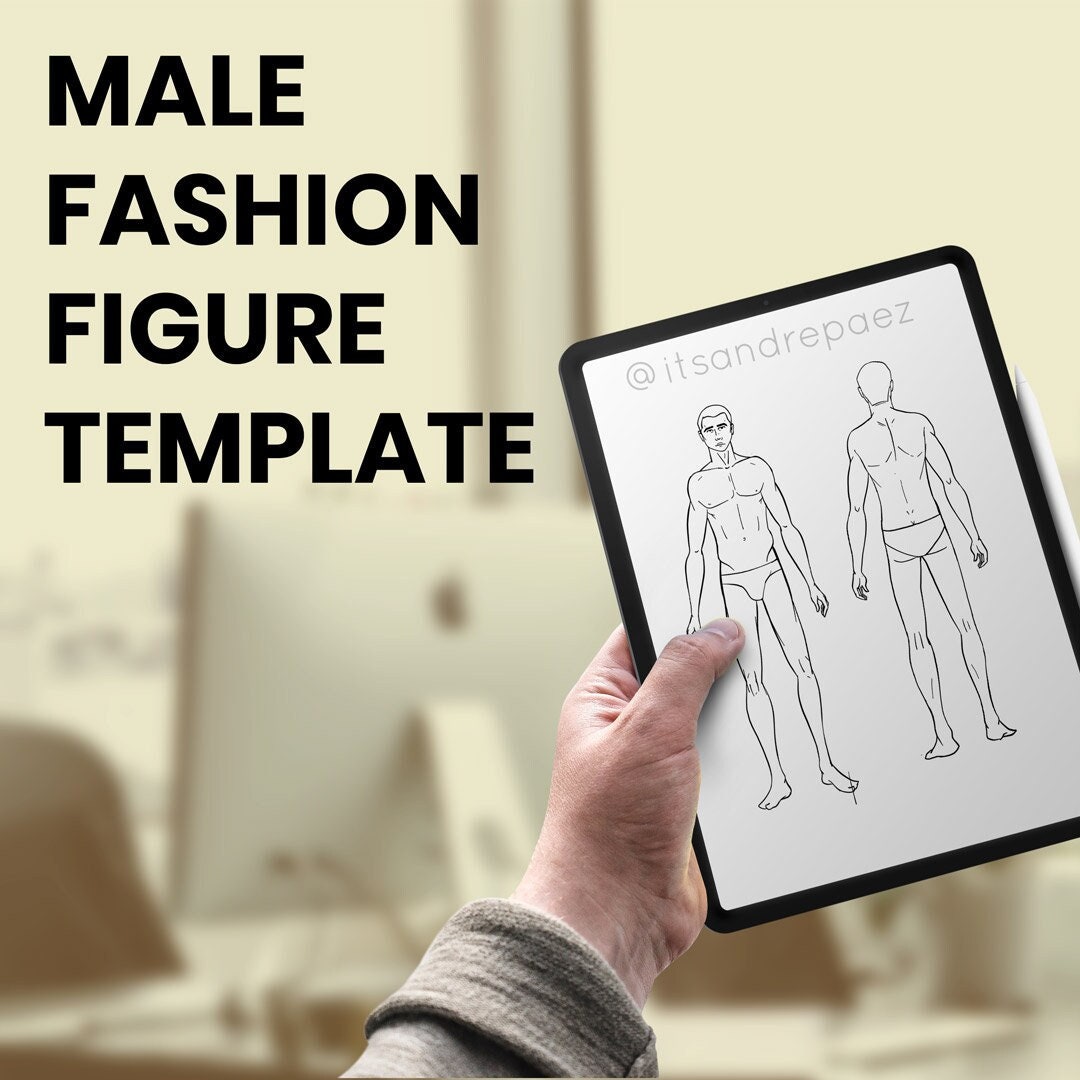 Male Fashion Figure Template - Etsy
