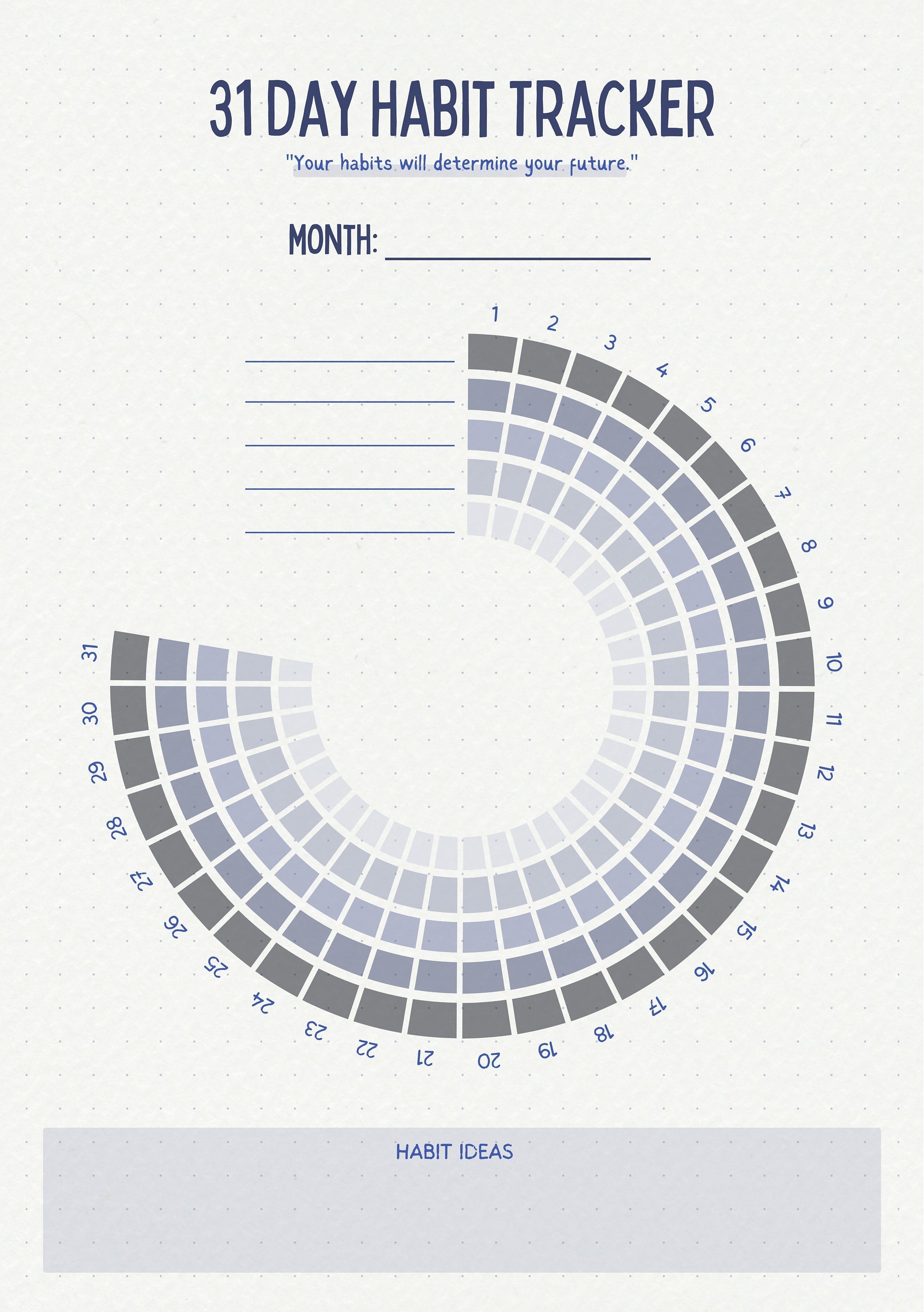 31 Day Habit Tracker - Etsy