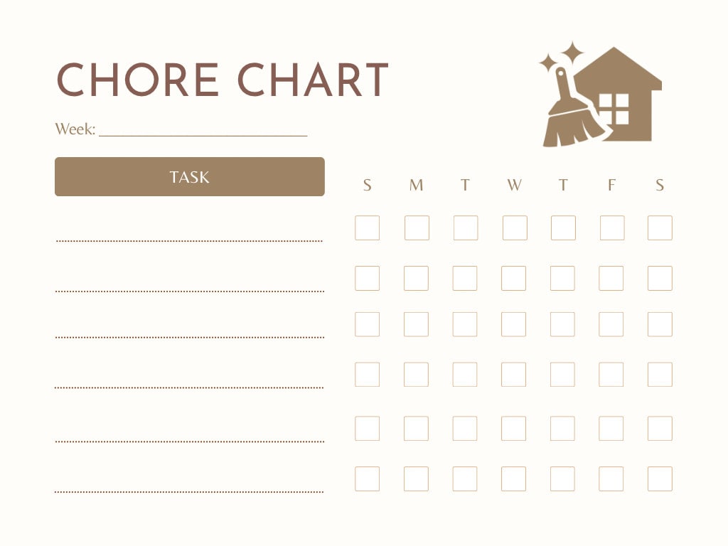 Minimalist Chore Chart - Etsy