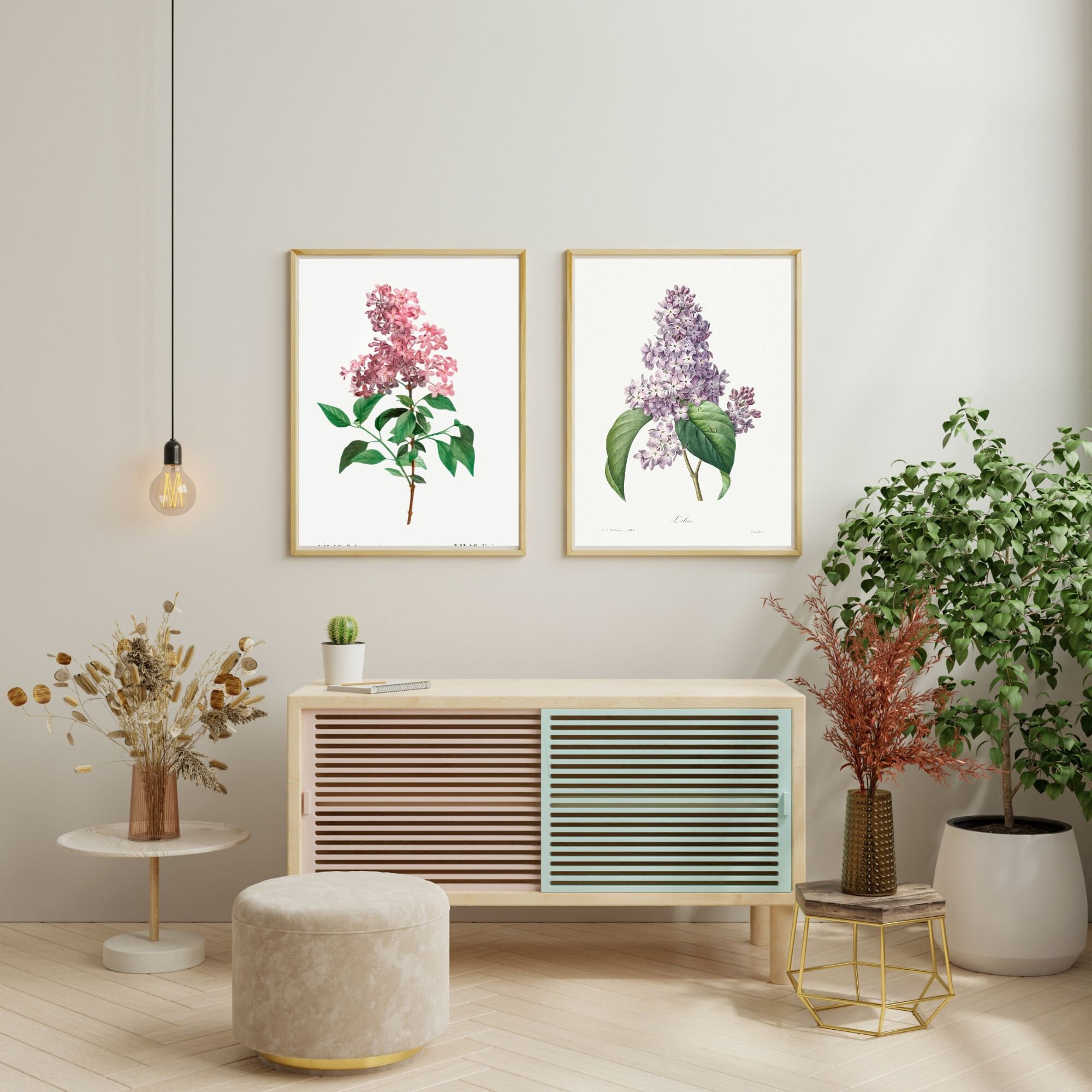 Printable Wall Art, Set of 2 Lilac Flower Prints, Floral Art Decor ...