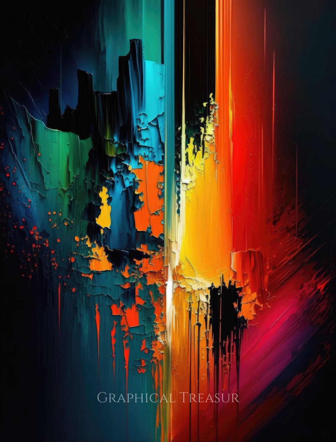 Colorful Whispers - Digital Download Art - Abstract Art Piece - Dynamic ...