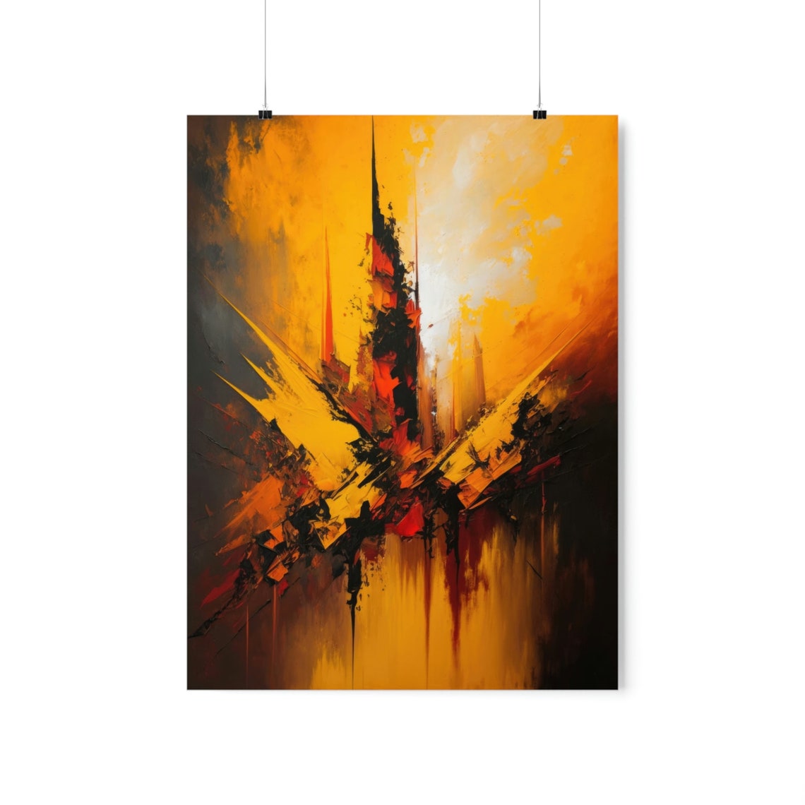 Vibrant Embrace - Printed Poster Art - Modern Abstract - Bold Brush ...