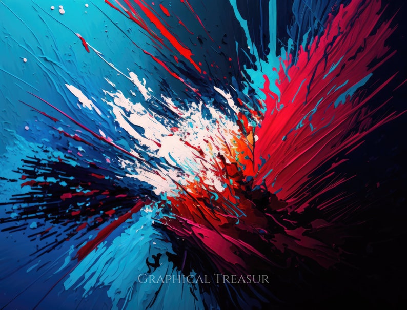 Energetic Fusion - Digital Download Art - Abstract Color Splash Art ...