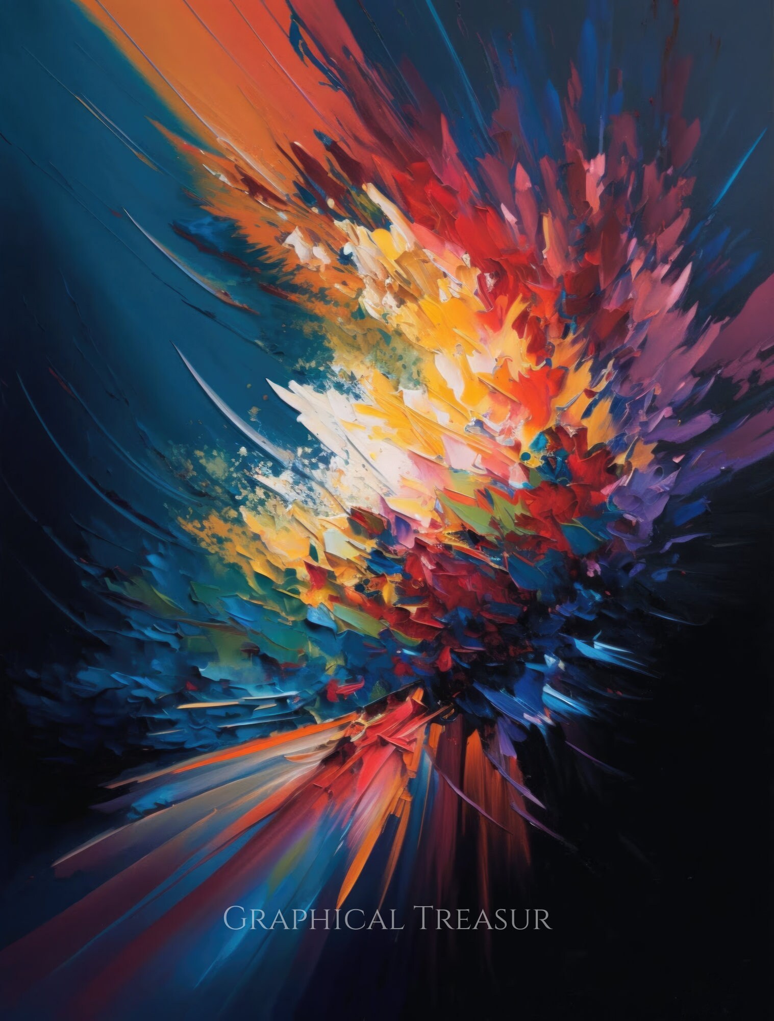 Spectrum of Passion - Digital Download Art - Abstract Expressionist ...