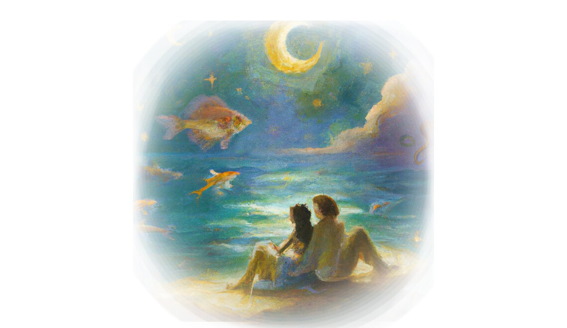 Gentle Spirit Pisces Poem & Digital Art Work Gift to a Lover Letter A4 ...