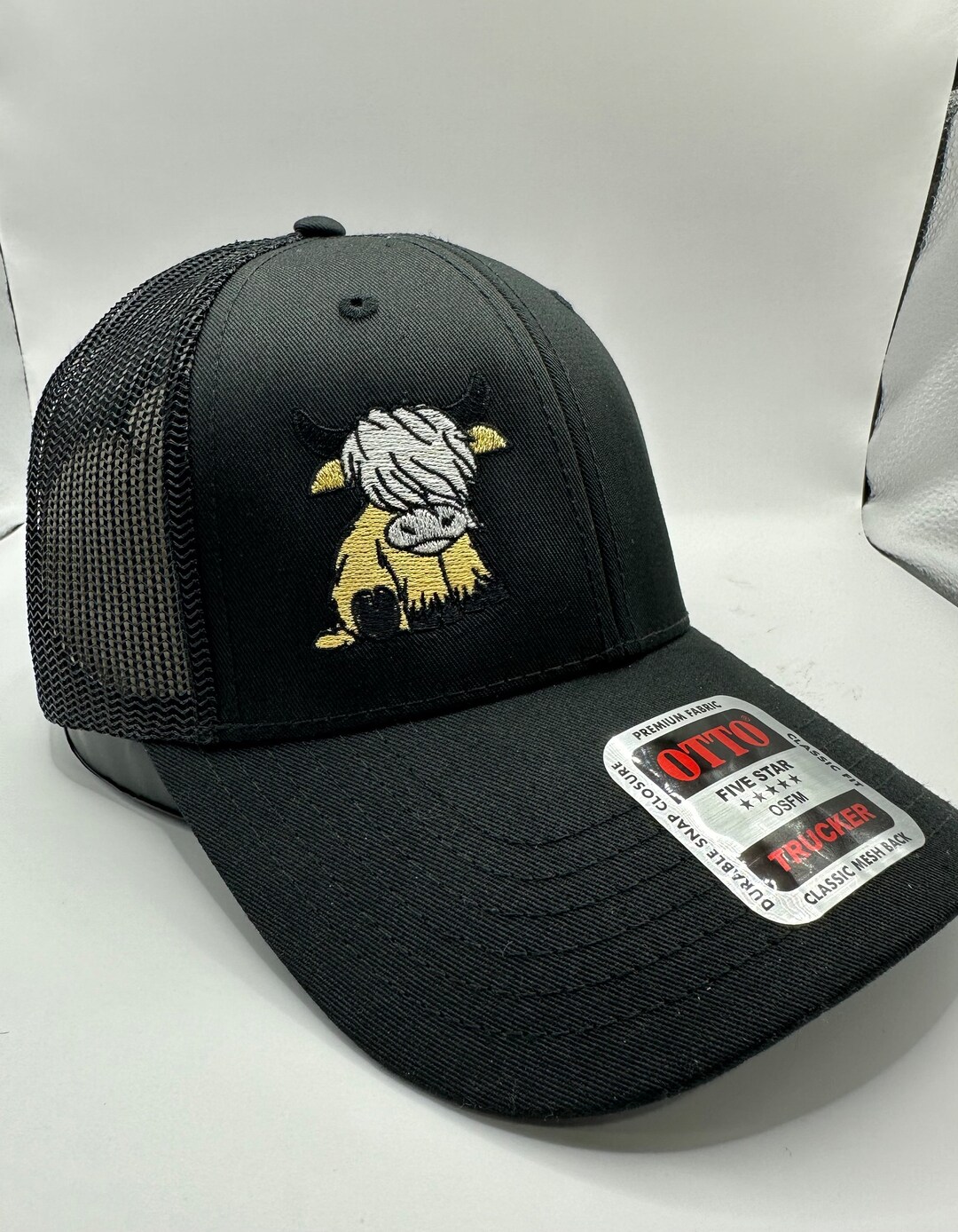 Highland Cow Hat, Funny Trucker Hat, Cow Lover Cap, Animal Lover Gift ...