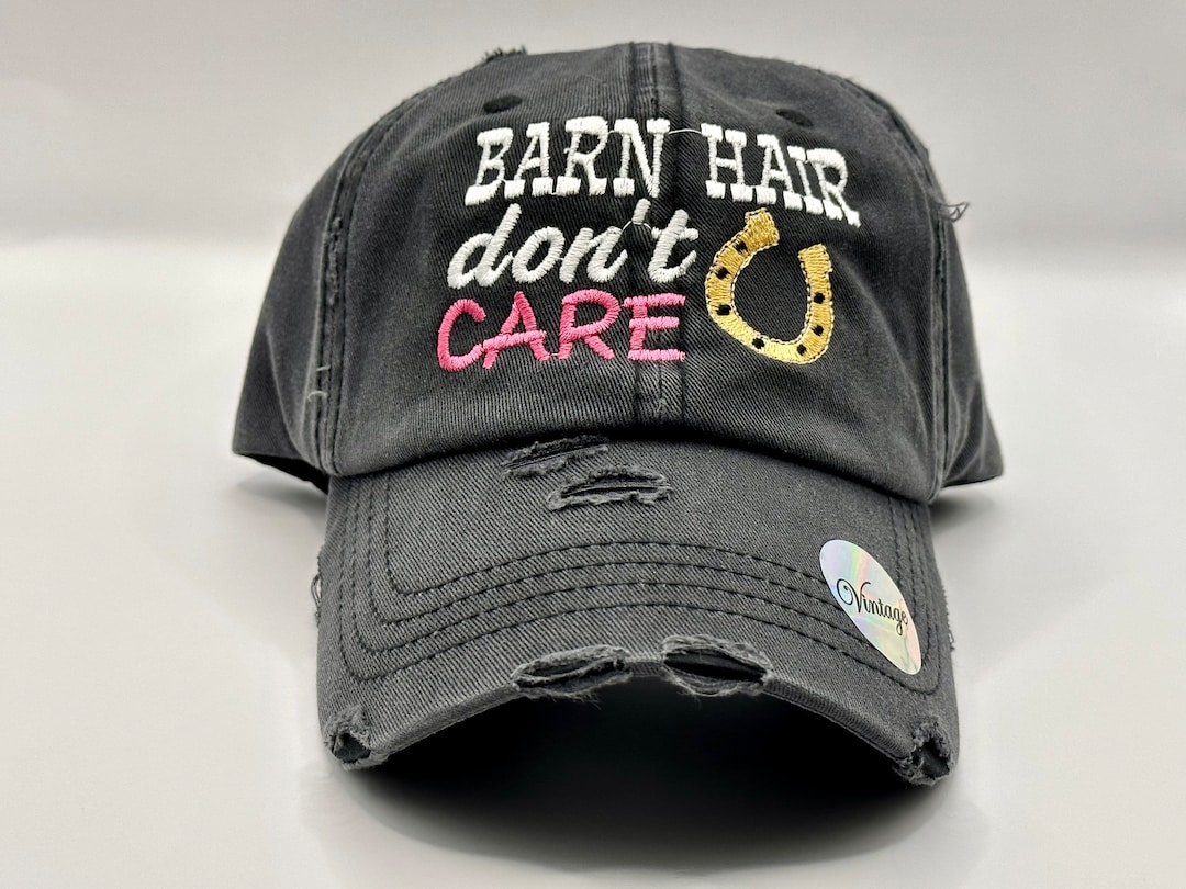 Barn Hair Don't Care Hat, Farm Girl Ponytail Hat, Distressed Barn Hat ...
