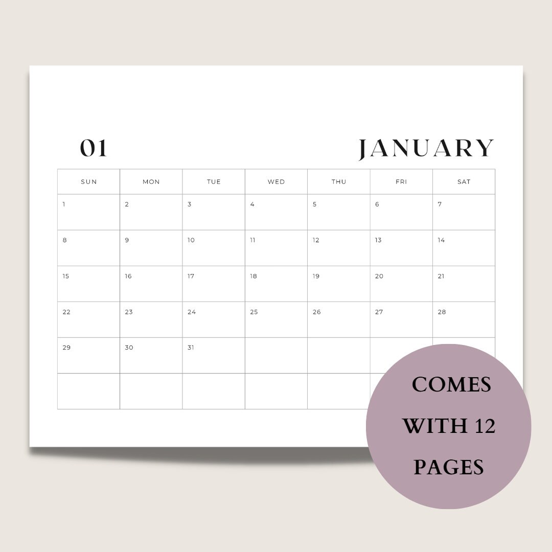 Calendar Printable Template,2023 Calendar, Editable 2023 Calendar ...