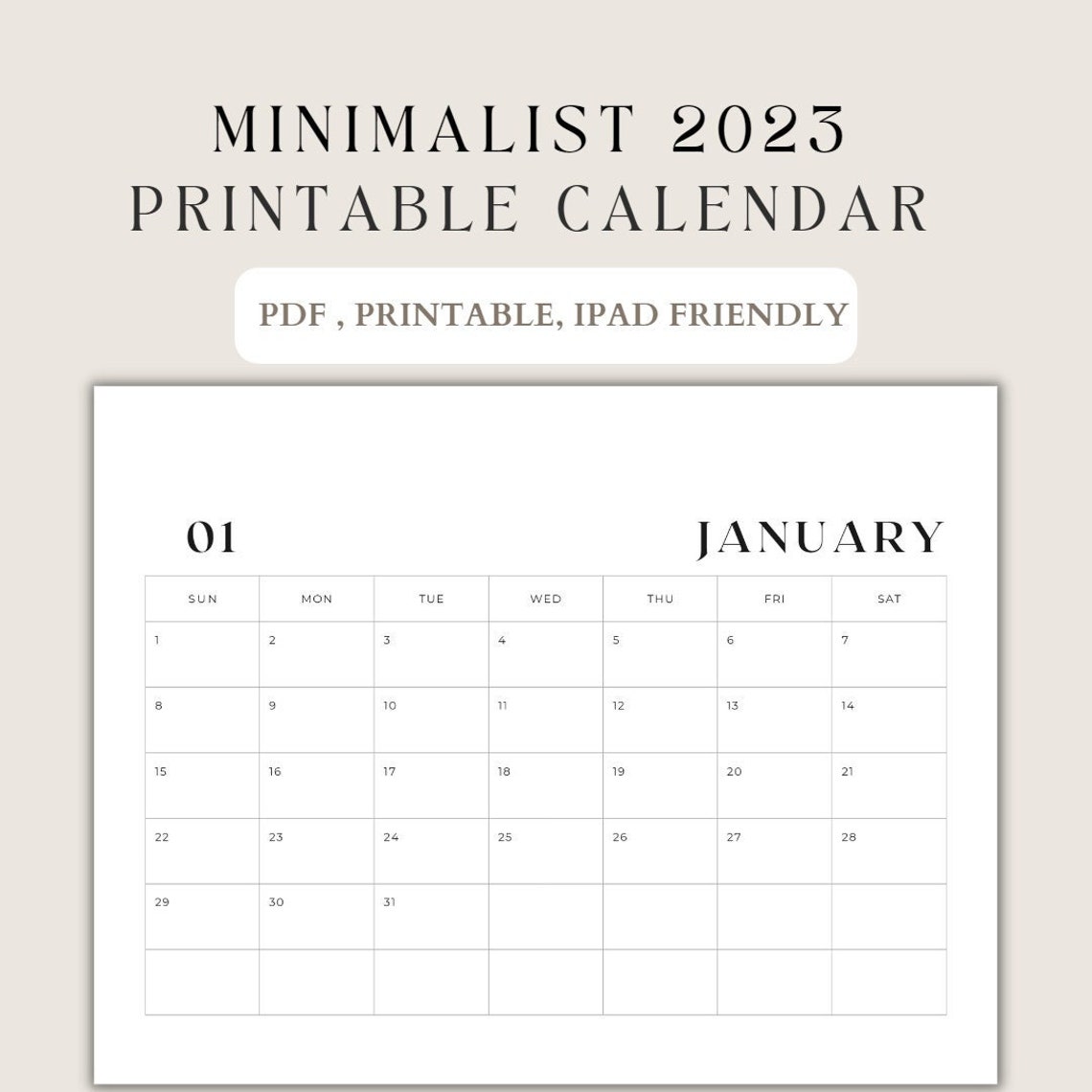 Calendar Printable Template,2023 Calendar, Editable 2023 Calendar ...