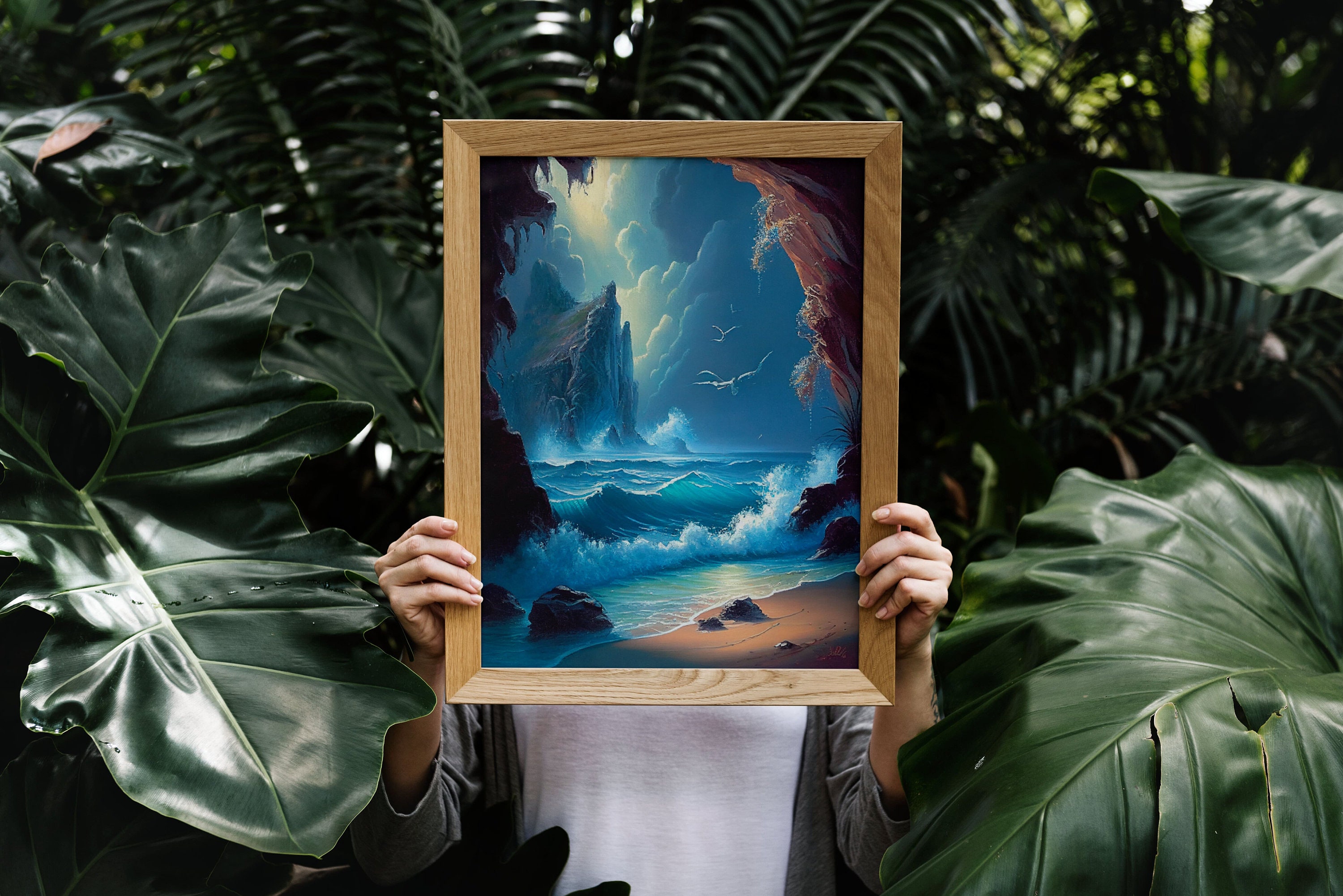 PRINTABLE Ocean Shore/ Coast Fantasy, Oil Paint, Poster, Digital - Etsy
