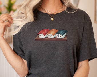 Kawaii Sushi Shirt, Sushi Lover Shirt, Sushi T-shirt,funny Sushi Shirt ...