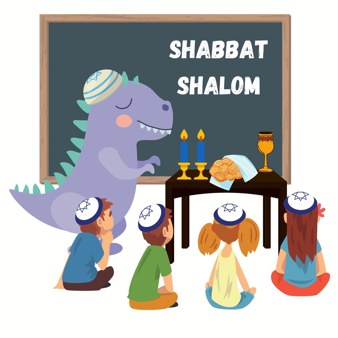 Shabbat Shalom Dinosaur Design - Etsy