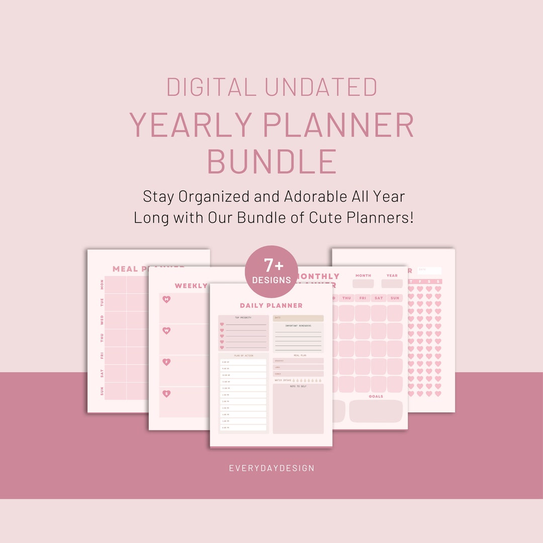 2023 Cute Digital and Printable Planner, Daily Monthly Yearly Planner ...