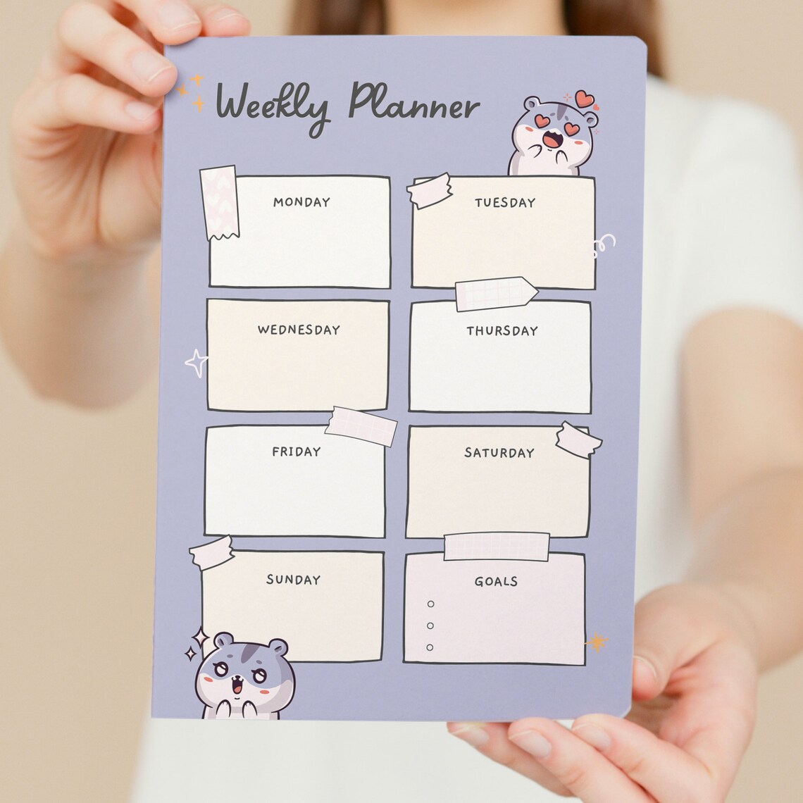 Cute Daily Planner, Cute Printable Planner, Yearly Printable Planner ...