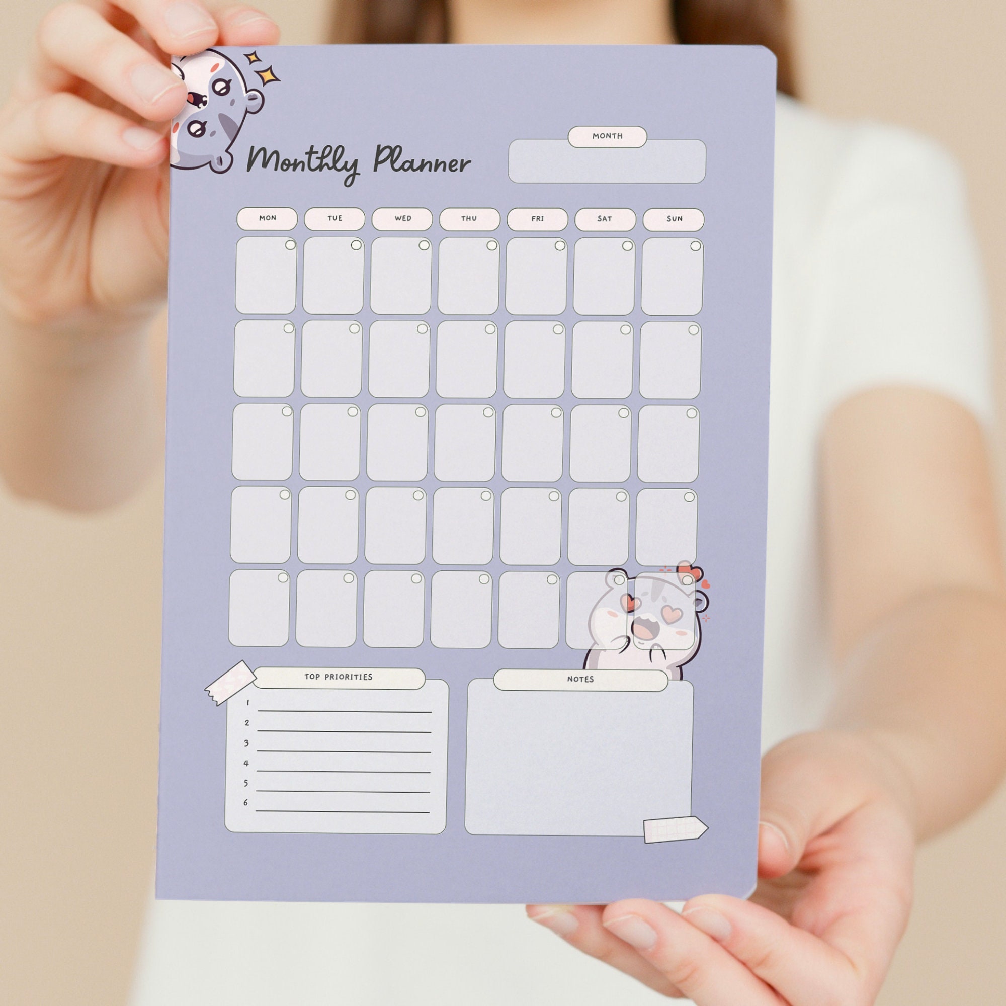 Cute Daily Planner, Cute Printable Planner, Yearly Printable Planner ...