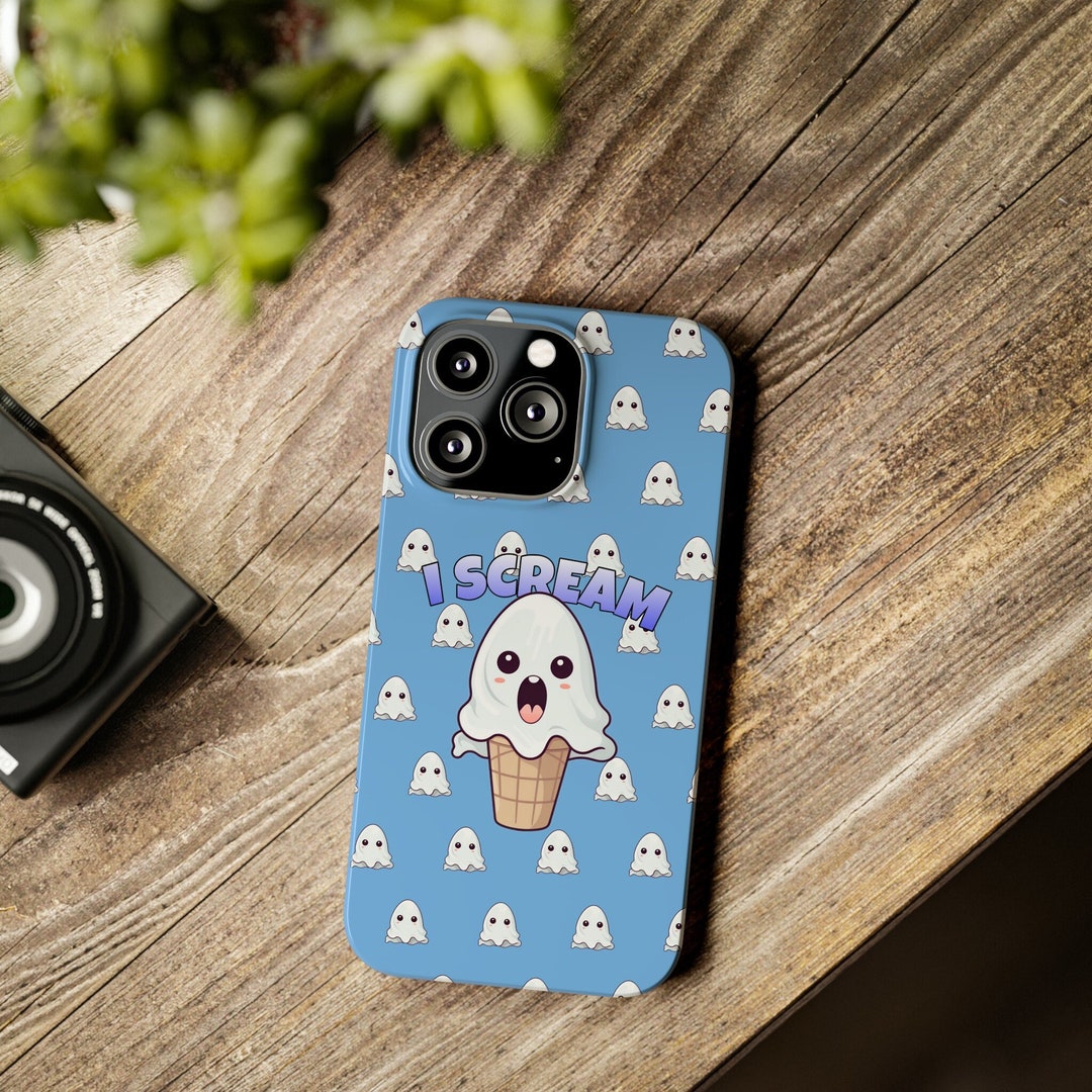 Cute Ghost iPhone Case Cute Ghost on Ice Cream Phone Case - Etsy