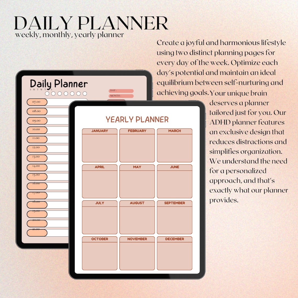 ADHD Digital Planner, Undated Digital Planner, ADHD Planner, iPad ...