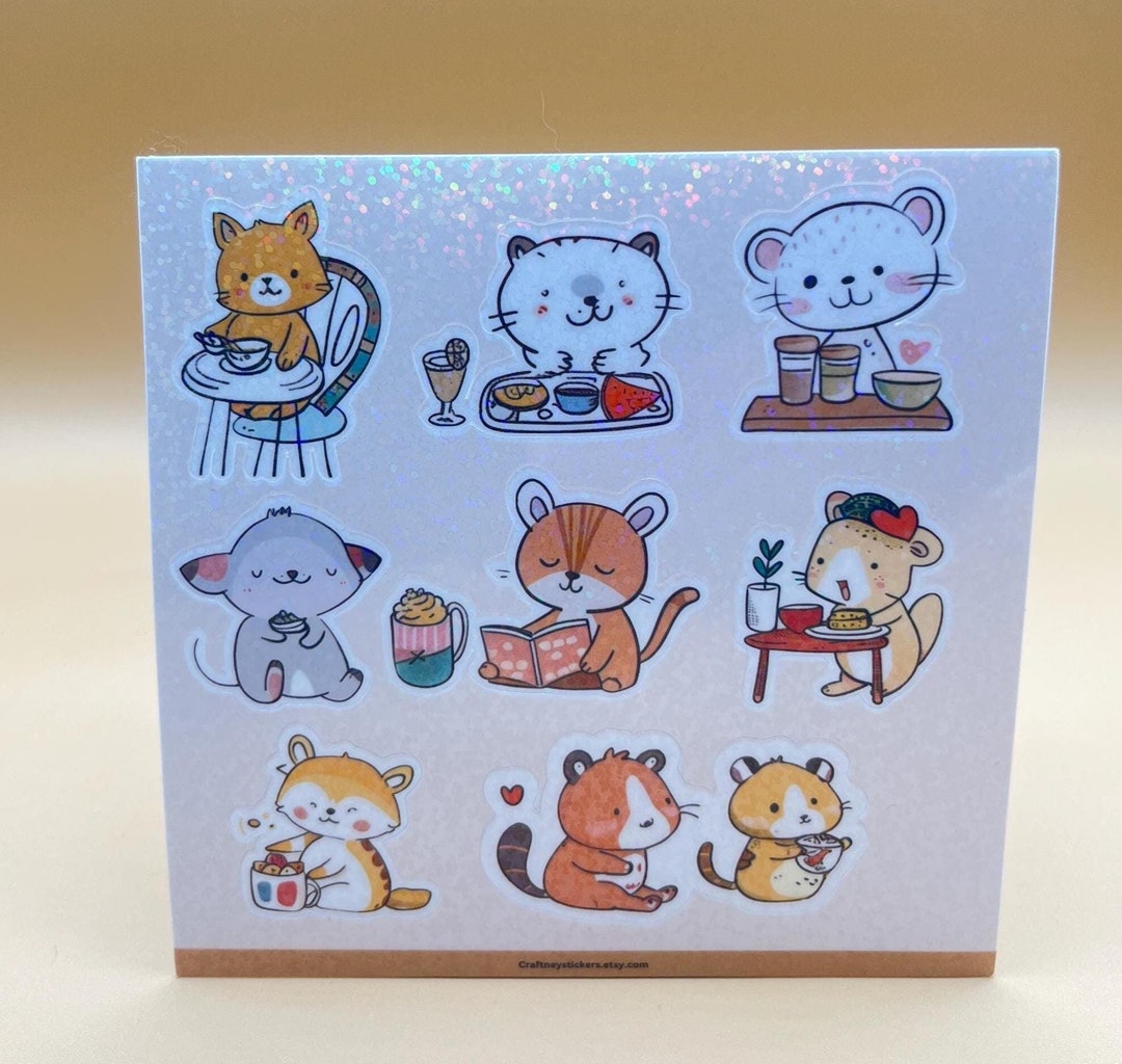 KAWAII STYLE STICKERS (cats/animal Stickers, Glossy Vinyl, Waterproof ...
