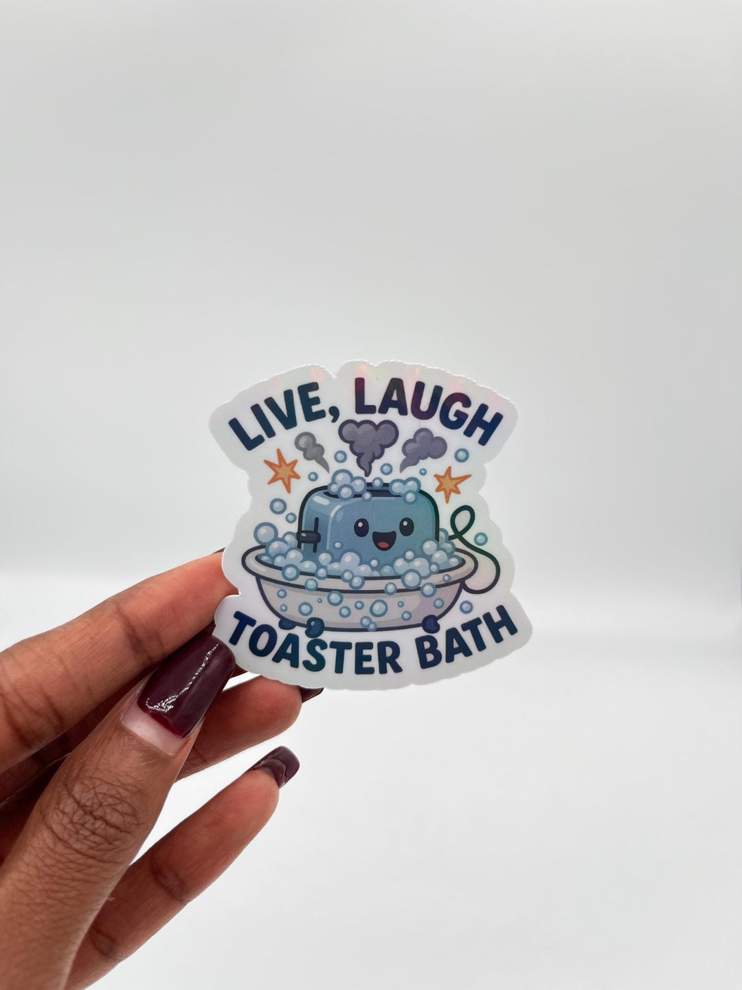LIVE, LAUGH, TOASTER (funny Stickers, Water-resistant, Holographic) - Etsy