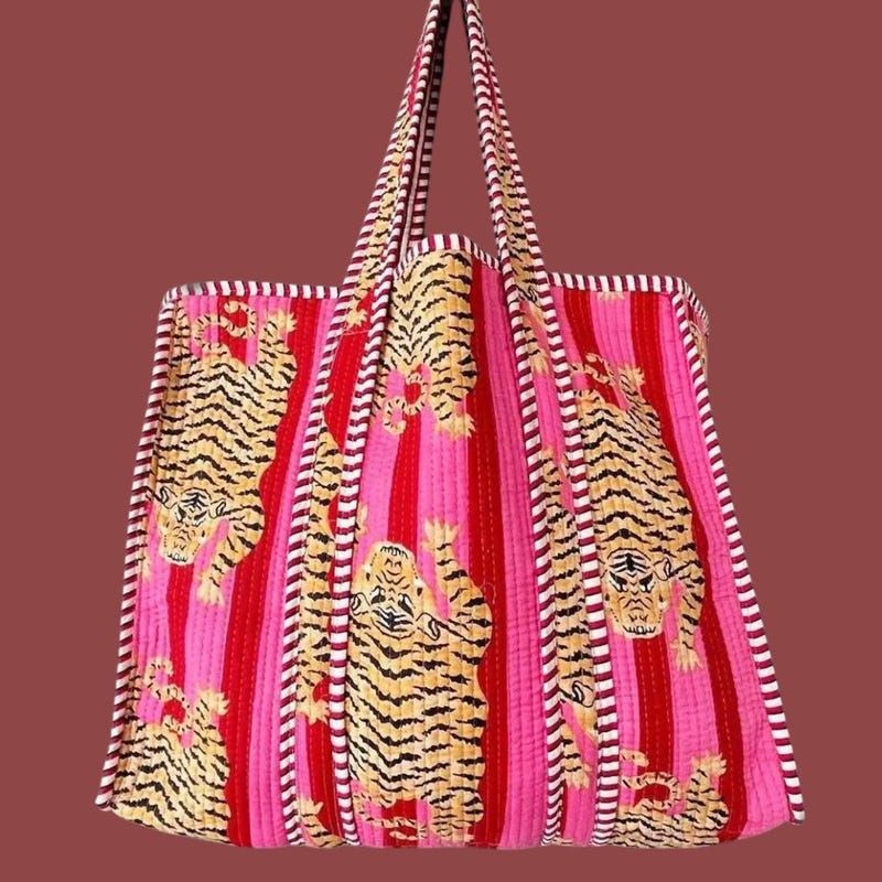Tiger Boho Tote Bag - Etsy