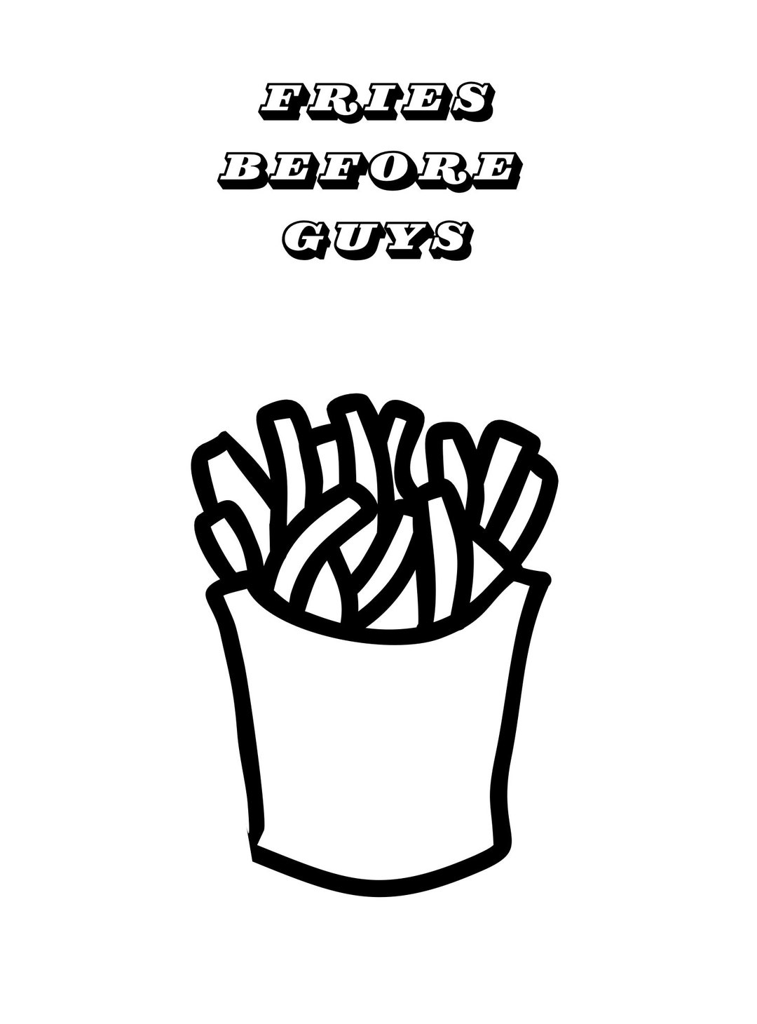 FRIES COLORING PAGE - Etsy