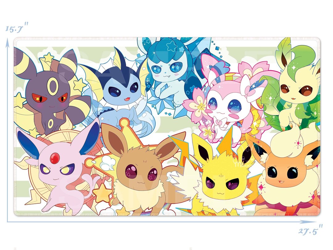 Eeveelution Playmat | Gamingmat | Desk Mat | Mouse Pad | Stitched Edge Mat - Etsy