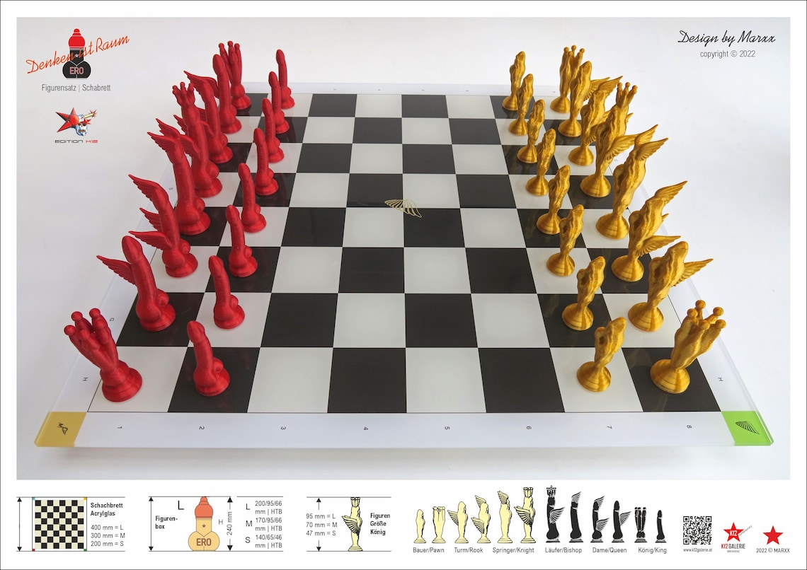 Erotic Chess Set ERO Chess, First Gender Chess Game, 32 Chess Pieces ...