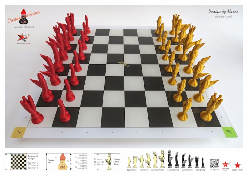 Erotic Chess Set ERO Chess, First Gender Chess Game, 32 Chess Pieces ...