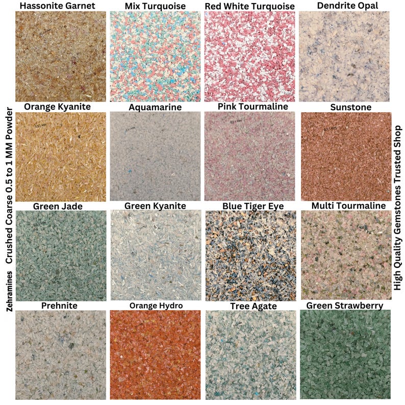 Gemstone Crushed Coarse Powder for Premium Inlay Work 75+ Crushed 0.5-1 ...