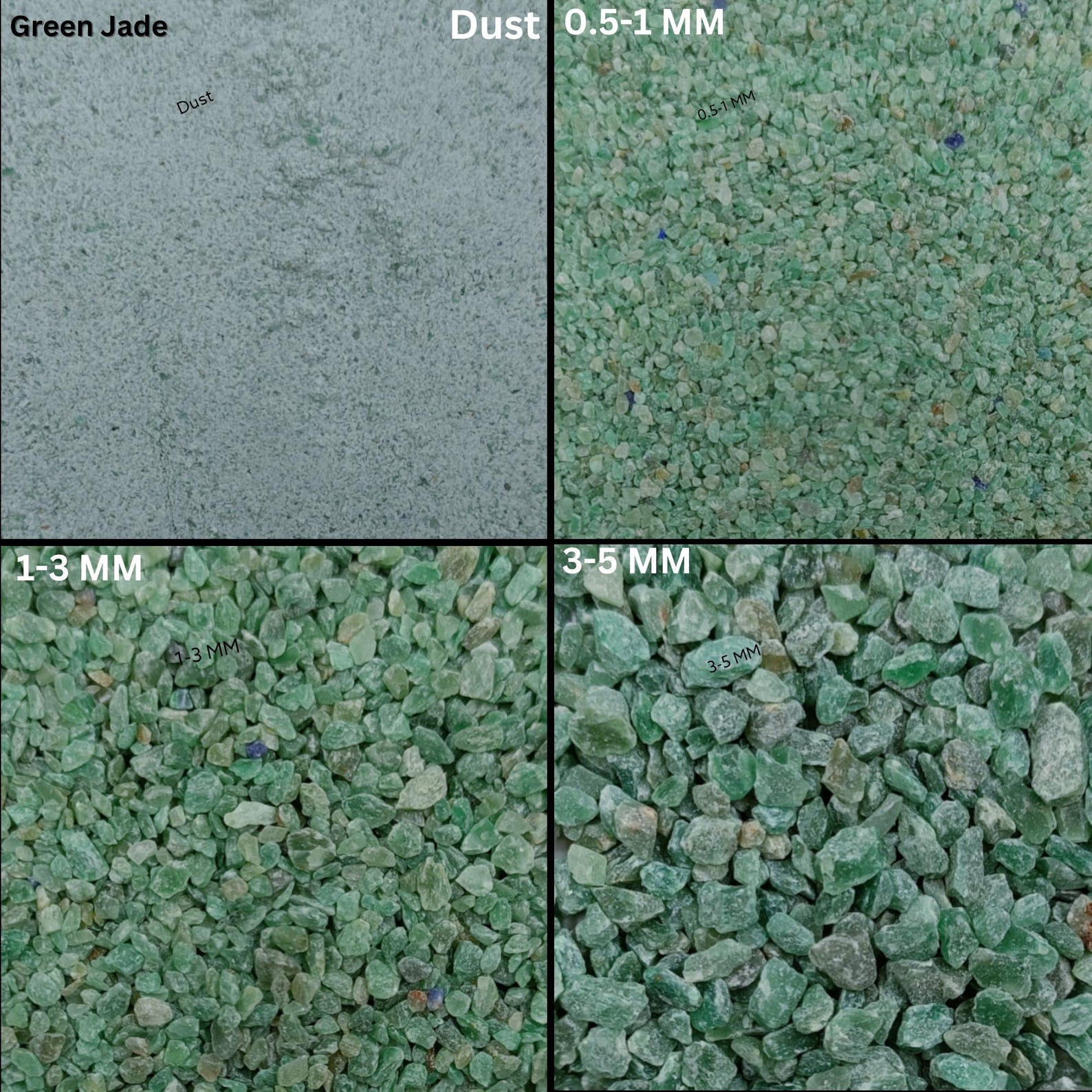 Green Jade Crushed Gemstone Powder All Size Green Jade Coarse Stone ...